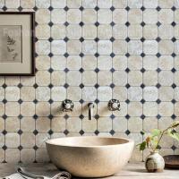 China 300X300mm Non Slip Floor Tiles Natural Cave Stone Mosaic Clem Stone Hotel Do Old Octagon for sale