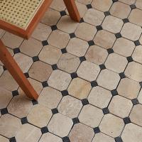 China 300X300mm Non Slip Floor Tiles Natural Cave Stone Mosaic Clem Stone Hotel Do Old Octagon for sale
