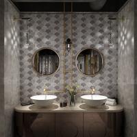 China Dragon Scale Full Body Mosaic Ceramic Tiles Bathroom Background Wall Fish Scale Tile for sale
