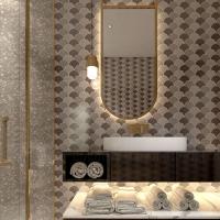 China Dragon Scale Full Body Mosaic Ceramic Tiles Bathroom Background Wall Fish Scale Tile for sale