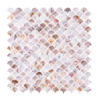China Fan Shape Natural Shell White Pattern Mosaic Tile Mother Of Pearl Backsplash Wall Tile for sale
