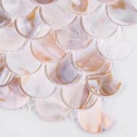 China Fan Shape Natural Shell White Pattern Mosaic Tile Mother Of Pearl Backsplash Wall Tile for sale