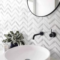 China Mosaic Carrara White Special Shaped Marble Stone Tile Kitchen Wall Floor Tile for sale