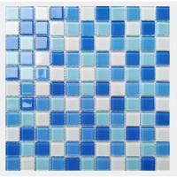 China 300x300mm Crystal Glass Mosaic Floor Wall Tile For Bathroom Swimming Pool Kitchen Backsplash for sale