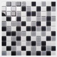 China 300x300mm Crystal Glass Mosaic Floor Wall Tile For Bathroom Swimming Pool Kitchen Backsplash for sale