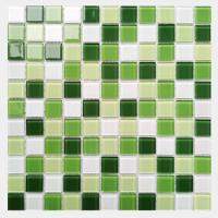 China 300x300mm Crystal Glass Mosaic Floor Wall Tile For Bathroom Swimming Pool Kitchen Backsplash for sale