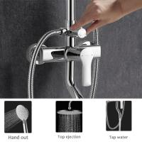 China Three Function Bath Shower Mixer Set Copper Alloy Adjustable Descaling Shower Set for sale