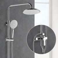 China Three Function Bath Shower Mixer Set Copper Alloy Adjustable Descaling Shower Set for sale