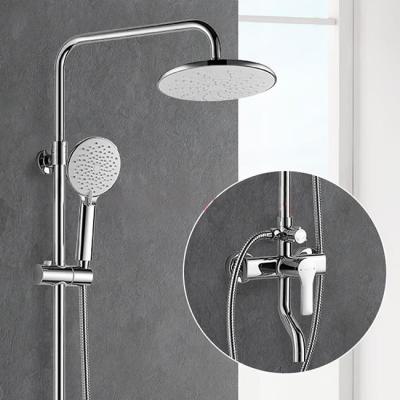 China Three Function Bath Shower Mixer Set Copper Alloy Adjustable Descaling Shower Set for sale