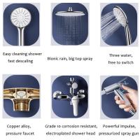 China Wall Mounted Round Faucet Shower Set Pressurized Shower Head For Household Bathroom for sale