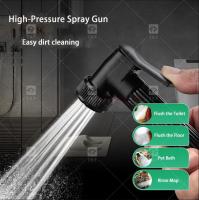 China Electroplating Three Piece Shower Head Set With Pressurized Black Shower Head OEM for sale