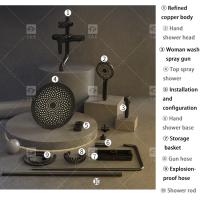 China Electroplating Three Piece Shower Head Set With Pressurized Black Shower Head OEM for sale