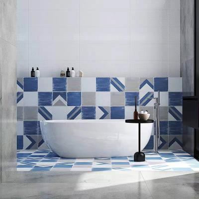 China Nordic INS Style Black White Glazed Porcelain Tiles 300*300mm For Floor And Interior Wall for sale