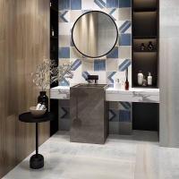 China Nordic INS Style Black White Glazed Porcelain Tiles 300*300mm For Floor And Interior Wall for sale