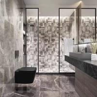 China Nordic INS Style Black White Glazed Porcelain Tiles 300*300mm For Floor And Interior Wall for sale