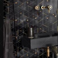 China Marble Stone Triangle Luxury Mosaic Tiles With Stainless Steel Metal Mosaic Tile Bathroom Backsplash for sale