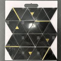 China Marble Stone Triangle Luxury Mosaic Tiles With Stainless Steel Metal Mosaic Tile Bathroom Backsplash for sale