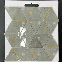 China Marble Stone Triangle Luxury Mosaic Tiles With Stainless Steel Metal Mosaic Tile Bathroom Backsplash for sale