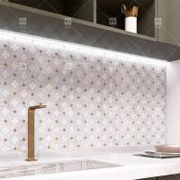 China Waterjet Flower Pattern Marble Stone Mosaic Bathroom Tiles For Home Decoration for sale