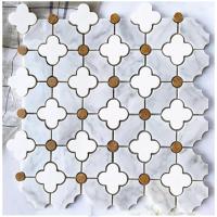 China Waterjet Flower Pattern Marble Stone Mosaic Bathroom Tiles For Home Decoration for sale
