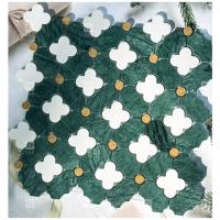 China Waterjet Flower Pattern Marble Stone Mosaic Bathroom Tiles For Home Decoration for sale