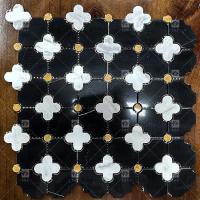 China Waterjet Flower Pattern Marble Stone Mosaic Bathroom Tiles For Home Decoration for sale