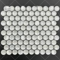 China Unique Round Glass Cabochon Mosaic Tile Bathroom Kitchen Moeden Decorative for sale