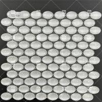 China Unique Round Glass Cabochon Mosaic Tile Bathroom Kitchen Moeden Decorative for sale