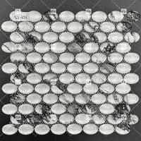 China Unique Round Glass Cabochon Mosaic Tile Bathroom Kitchen Moeden Decorative for sale