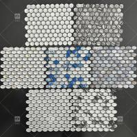 China Unique Round Glass Cabochon Mosaic Tile Bathroom Kitchen Moeden Decorative for sale