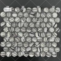 China Unique Round Glass Cabochon Mosaic Tile Bathroom Kitchen Moeden Decorative for sale