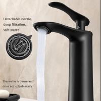 China Black Wash Basin Hot And Cold Faucet Bathroom Copper Faucet for sale