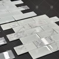 China Contemporary Style Rectangular Glass Mosaic Tile For Bathroom AAAA for sale