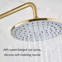 China Nordic Light Luxury Shower Set Home Faucet Brass Brushed Gold Hot And Cold Pressurized Nozzle for sale