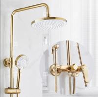China Nordic Light Luxury Shower Set Home Faucet Brass Brushed Gold Hot And Cold Pressurized Nozzle for sale