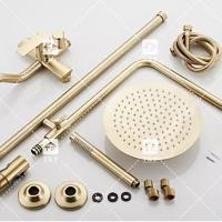 China Nordic Light Luxury Shower Set Home Faucet Brass Brushed Gold Hot And Cold Pressurized Nozzle for sale