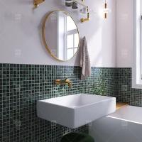 China Green Color Marble Stone Mosaic Tiles For Floor And Bathroom Wall for sale