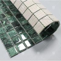 China Green Color Marble Stone Mosaic Tiles For Floor And Bathroom Wall for sale