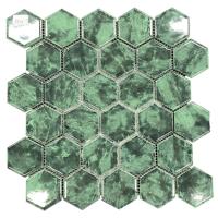 China Green Color Marble Stone Mosaic Tiles For Floor And Bathroom Wall for sale
