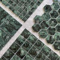 China Green Color Marble Stone Mosaic Tiles For Floor And Bathroom Wall for sale