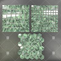 China Green Color Marble Stone Mosaic Tiles For Floor And Bathroom Wall for sale