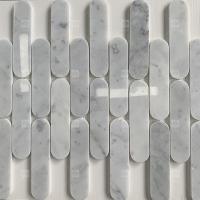 China Long Oval Stone Mosaic Subway Wall Tiles For Bathroom And Living Room for sale