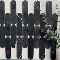 China Long Oval Stone Mosaic Subway Wall Tiles For Bathroom And Living Room for sale