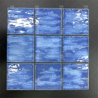 China Blue Swimming Pool Mosaic Tile Square Shaped Kitchen Bathroom Floor Wall Tiles for sale