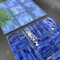 China Blue Swimming Pool Mosaic Tile Square Shaped Kitchen Bathroom Floor Wall Tiles for sale