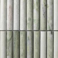 China Marble Pattern 3D Arc Long Strip Mosaic Floor Wall Tile For TV Backdrop Kitchen Backsplash for sale