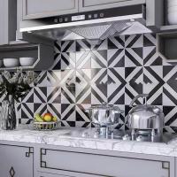 China Black And White Marble Stone Mosaic Tile For Wall Kitchen Backsplash Wear Resistant for sale