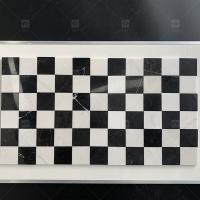 China Square Black And White Marble Stone Mosaic Tile 8mm Wall Decoration for sale