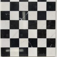 China Square Black And White Marble Stone Mosaic Tile 8mm Wall Decoration for sale