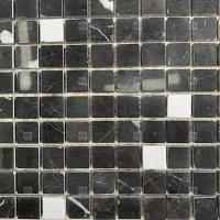 China Square Black And White Marble Stone Mosaic Tile 8mm Wall Decoration for sale